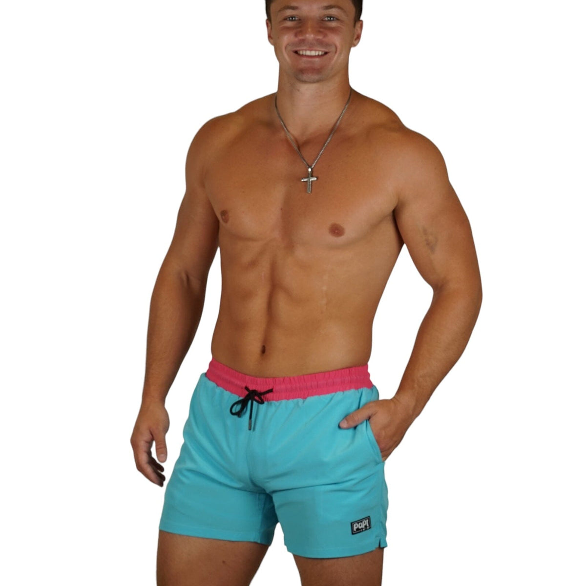 MIAMI VICE MEN TRUNKS 5.5" & 7.5" STRETCH- BLUE – Berry Beachy Swimwear