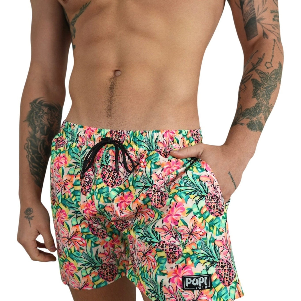 PINEAPPLE BLOOM TRUNKS 5.5" & 7.5" STRETCH – Berry Beachy Swimwear
